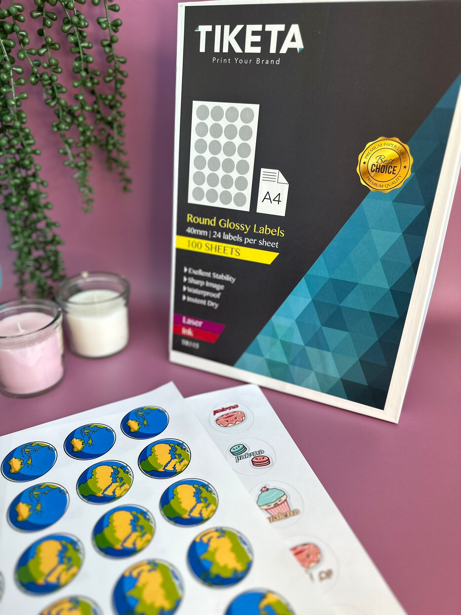 מדבקות מיתוג עגולות 40 - TIKETA
