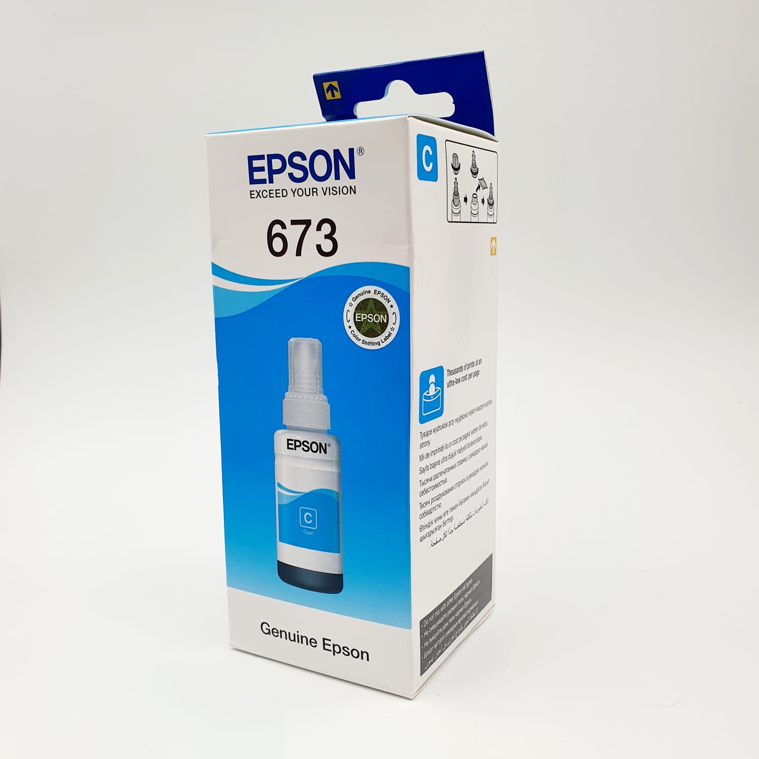 בקבוק דיו מקורי אפסון ציאן T6732 CYAN - tiketa