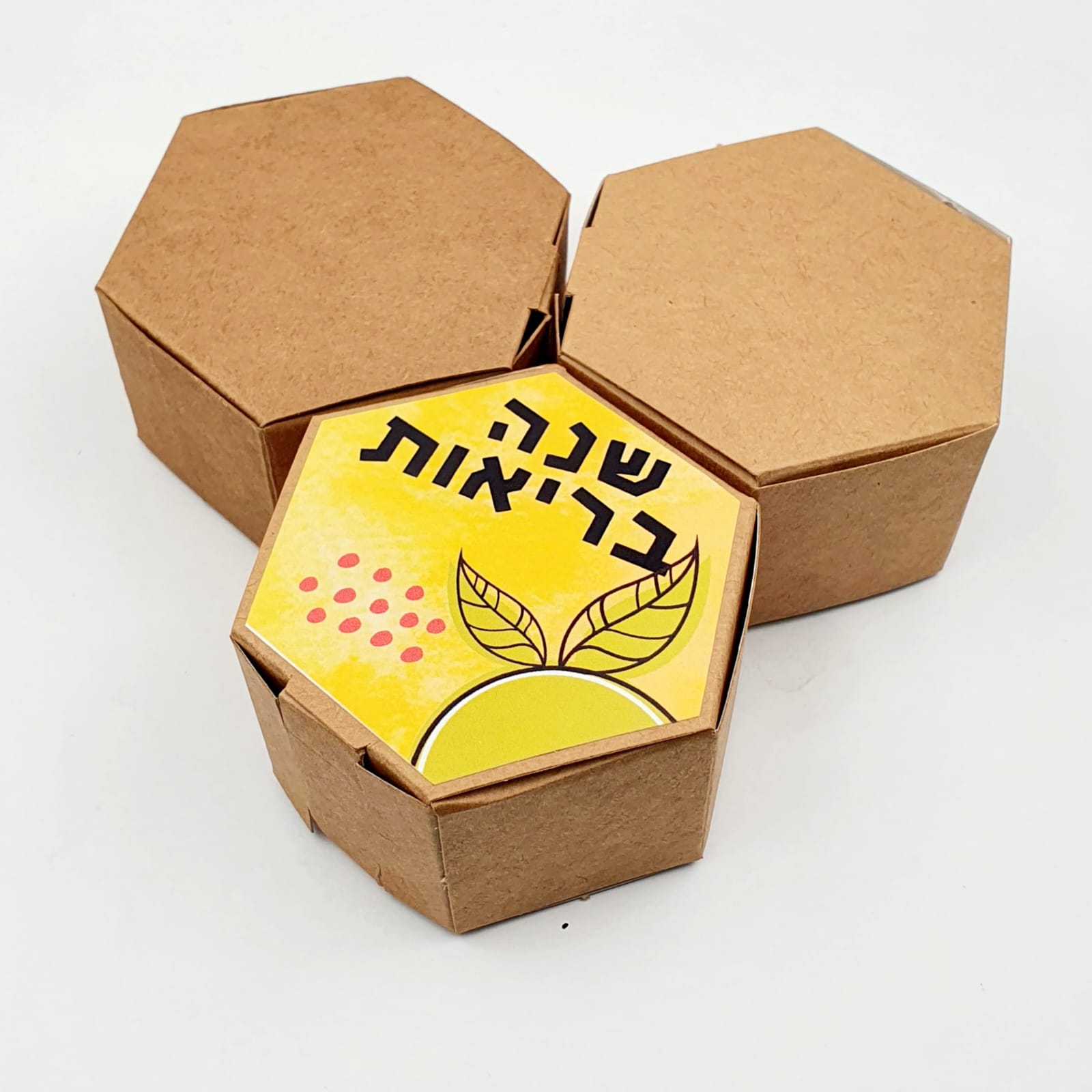 קופסת כוורת חום טבעי גדולה | מוצרים למיתוג | קופסאות ומוצרי נייר