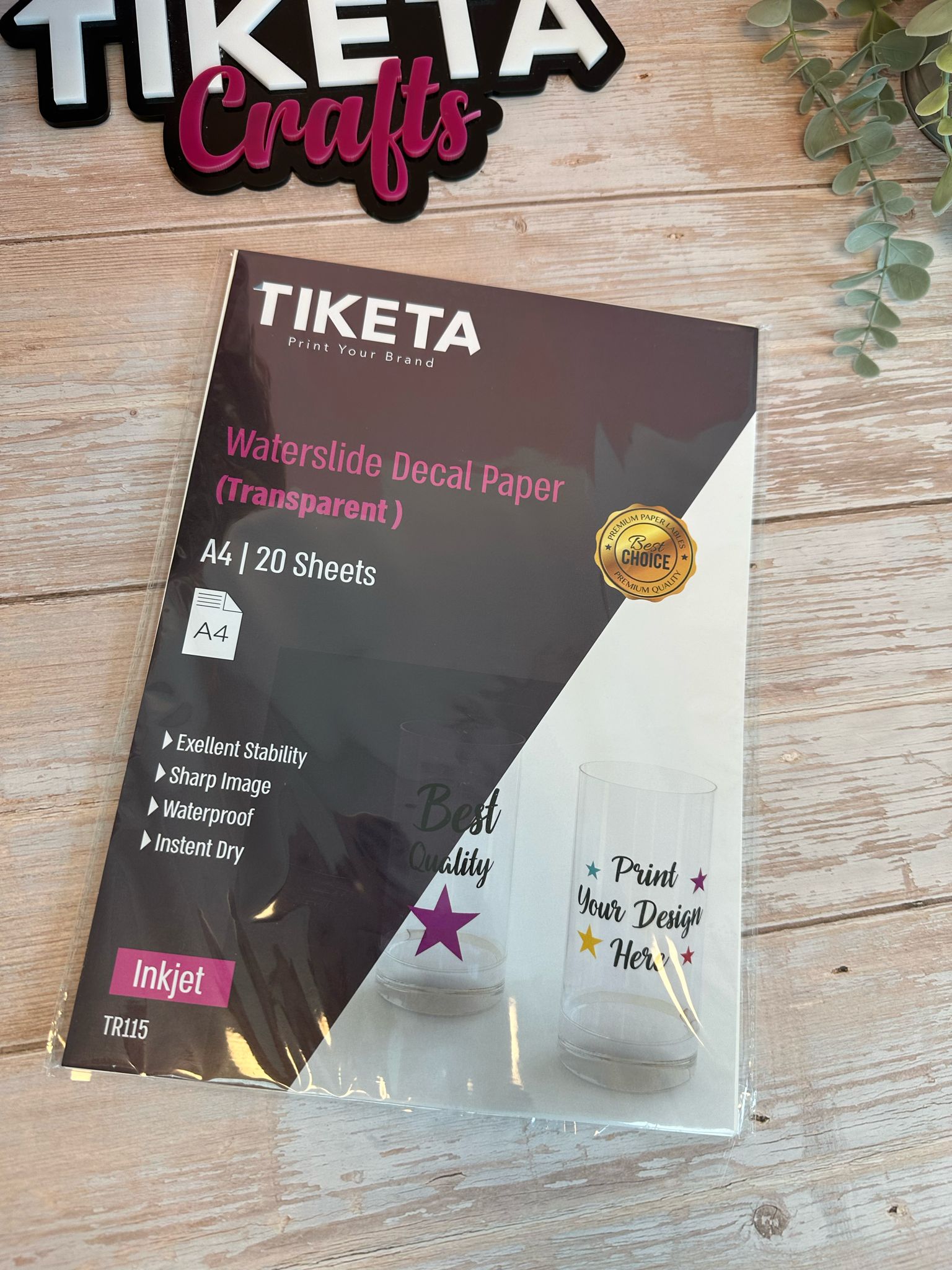 מדבקות מיתוג שקופות להעברה במים - tiketa