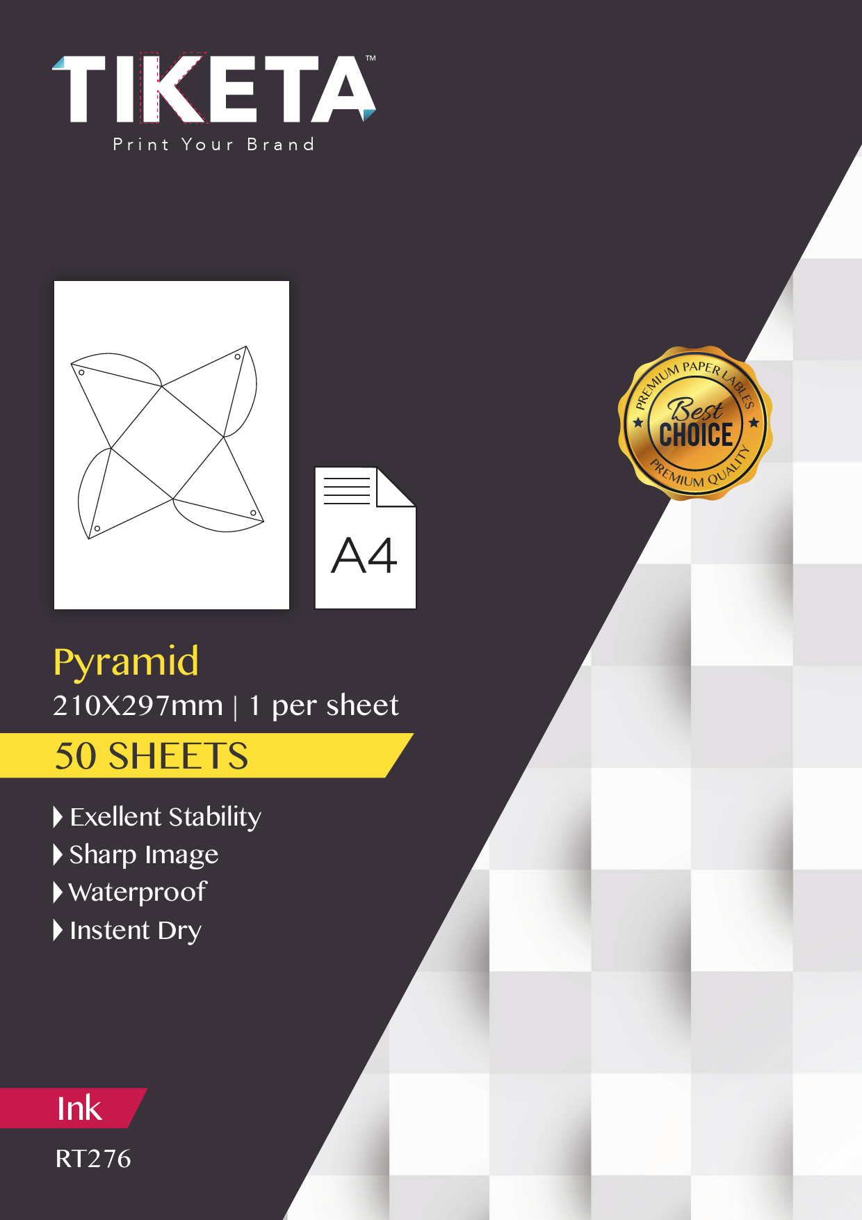 קופסת פרמידה למיתוג אישי- TIKETA