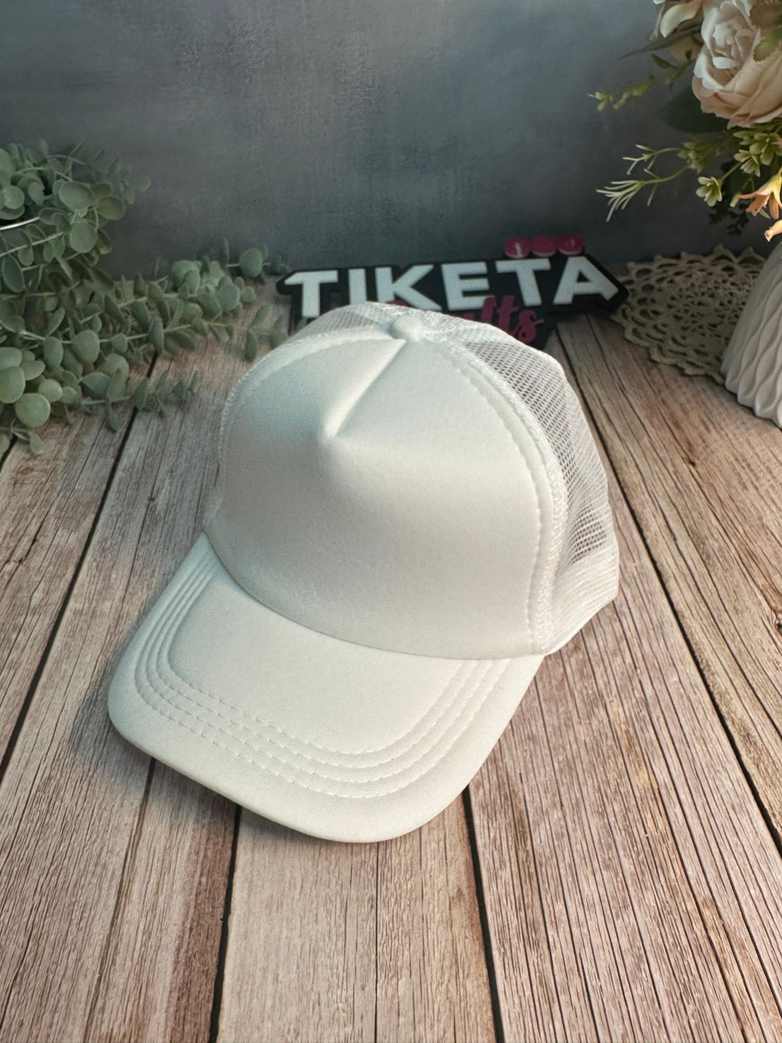 כובע רשת להדפסה לבן TIKETA